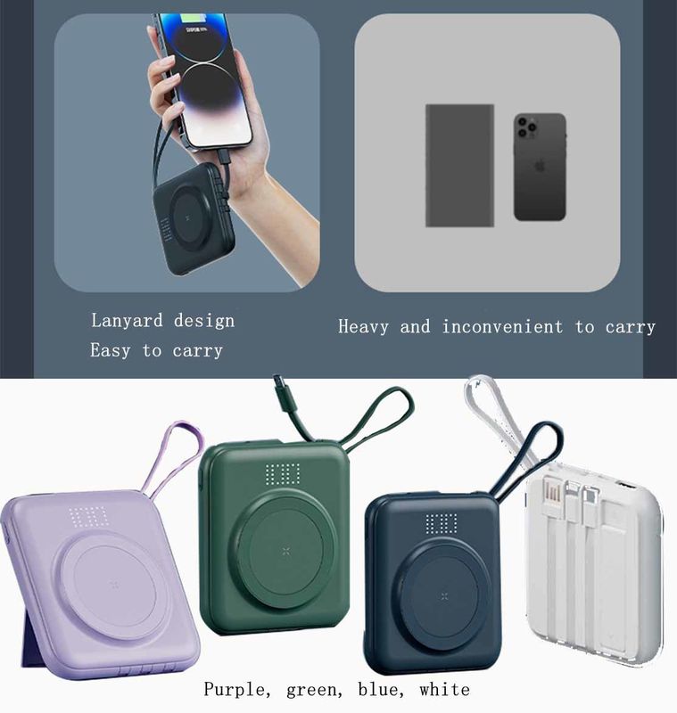 Compact Wireless Mobile Power Bank 15000mAh 20000mAh OEM With LED Display